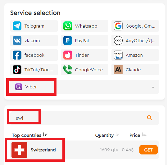 Get a virtual number from Switzerland